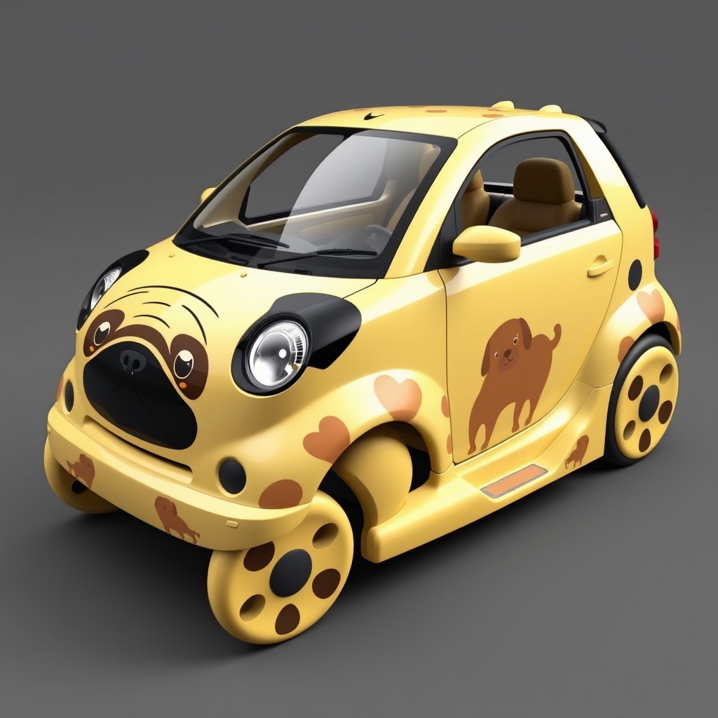 Pug-Inspired Unique Car Design: Playful Aesthetics & Functionality