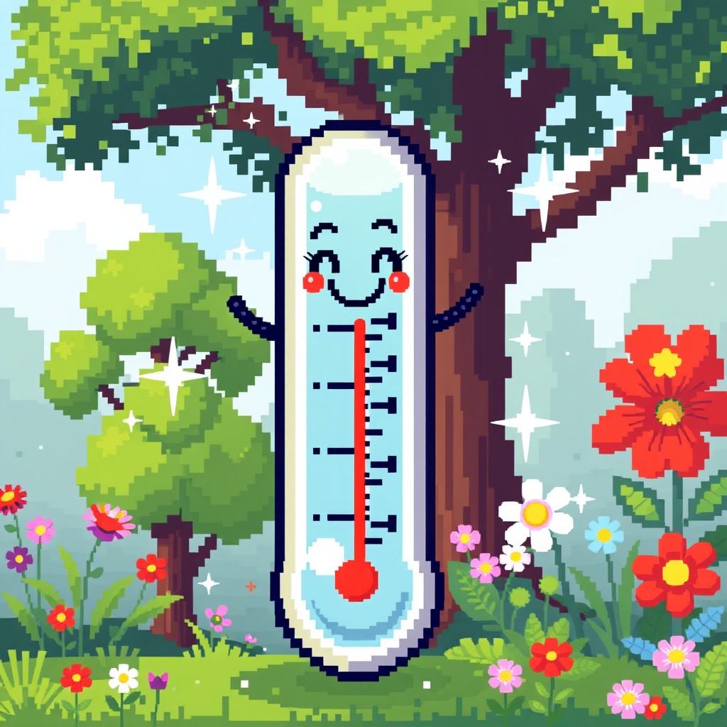 Cheerful Pixel Art Thermometer – Symbol of Health and Recovery