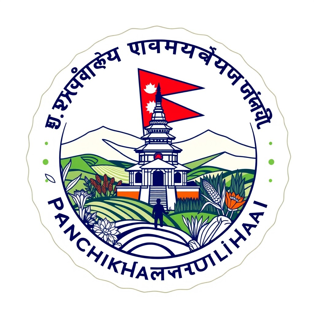Create a Round Stamp-Style Logo for Panchkhal Municipality, Nepal