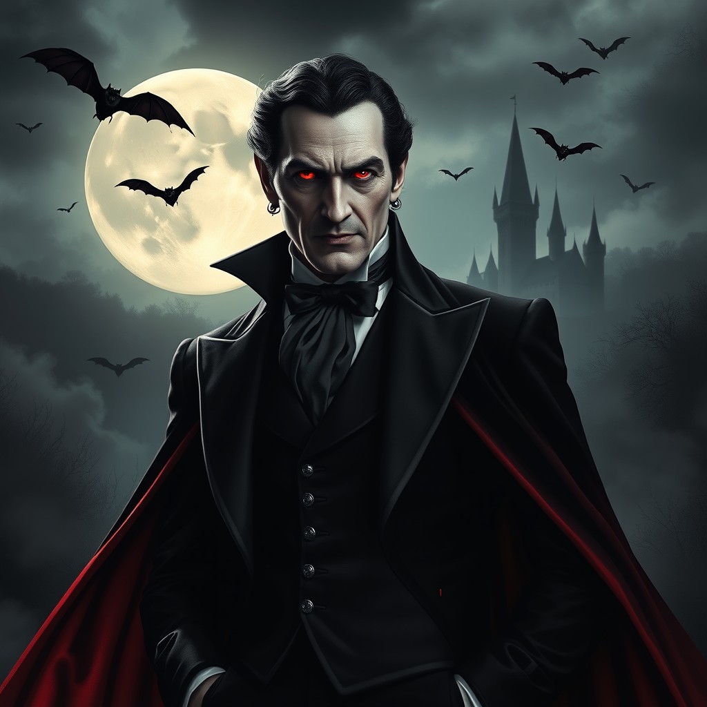 Dramatic Portrait of Dracula: The Alluring Vampire in Transylvania