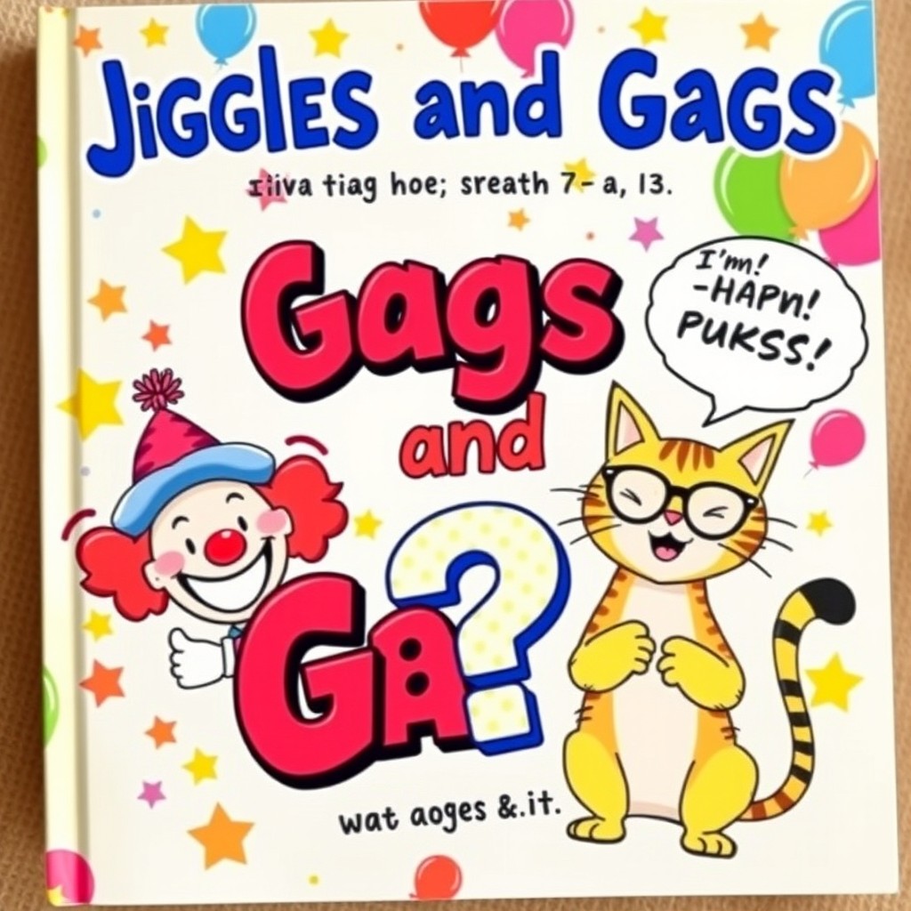 Giggles and Gags: Fun Illustrated Cover for Kids' Joke Book