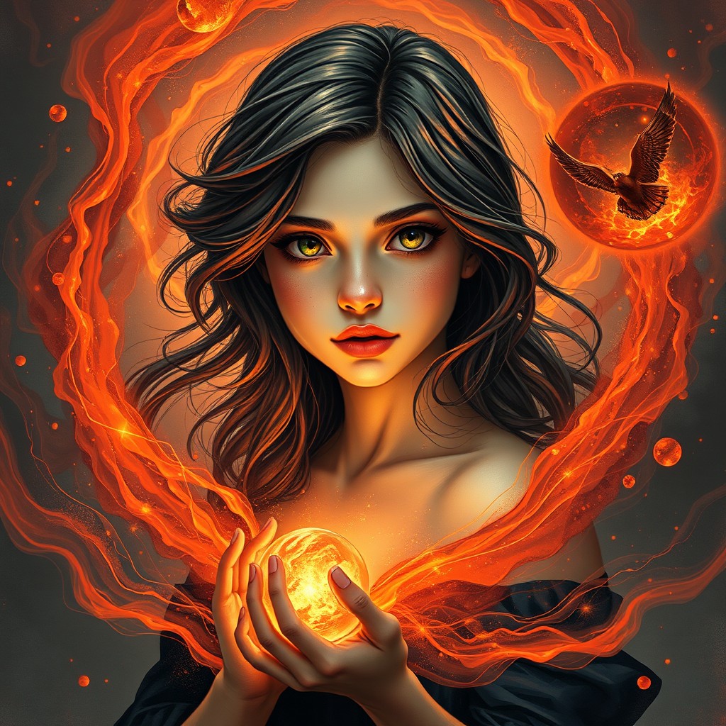 Enchanting Fantasy Book Cover Art of a Young French Sorceress