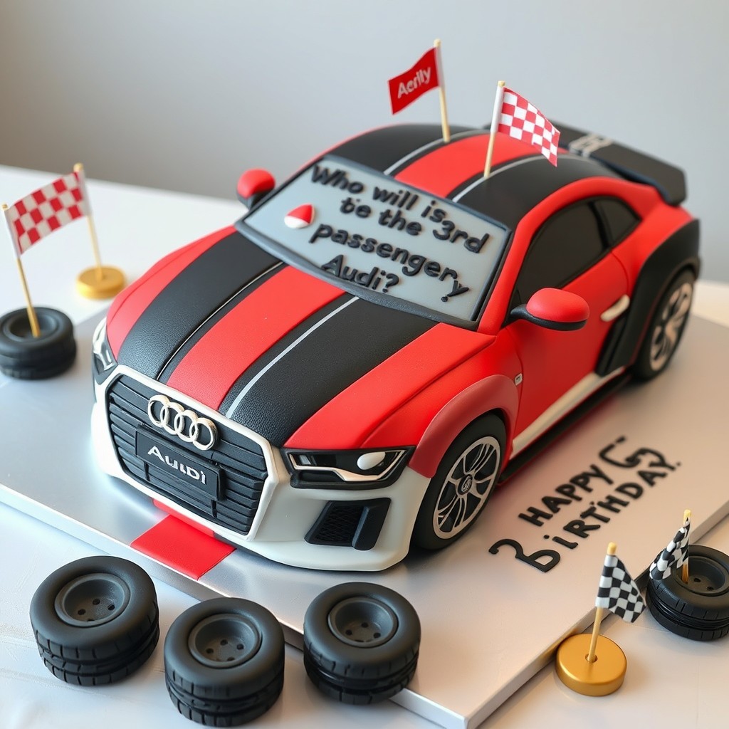 Stunning Audi Sports Car Cake for a Birthday Celebration