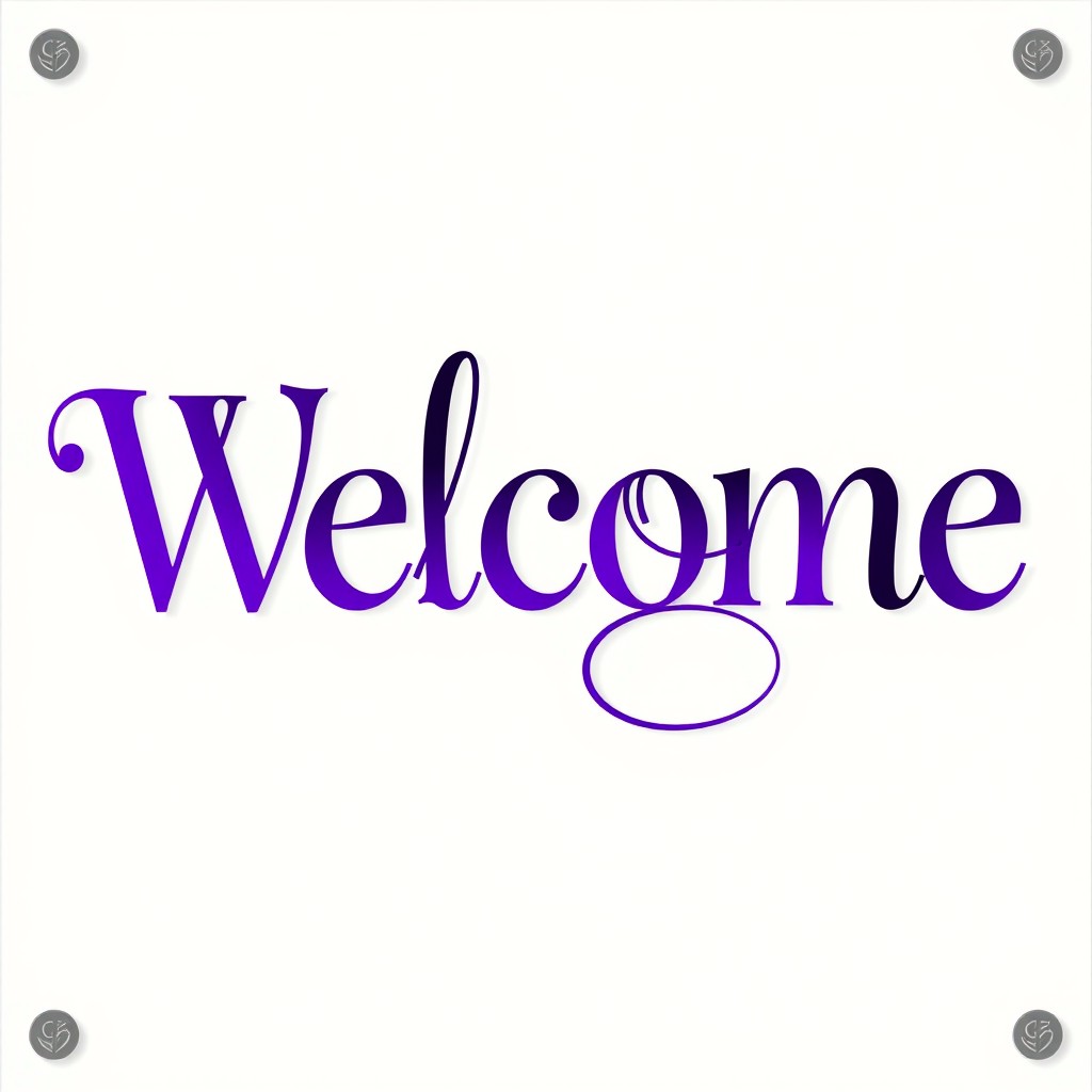 Stylish Modern 'Welcome' Sign Design with Abstract Elements