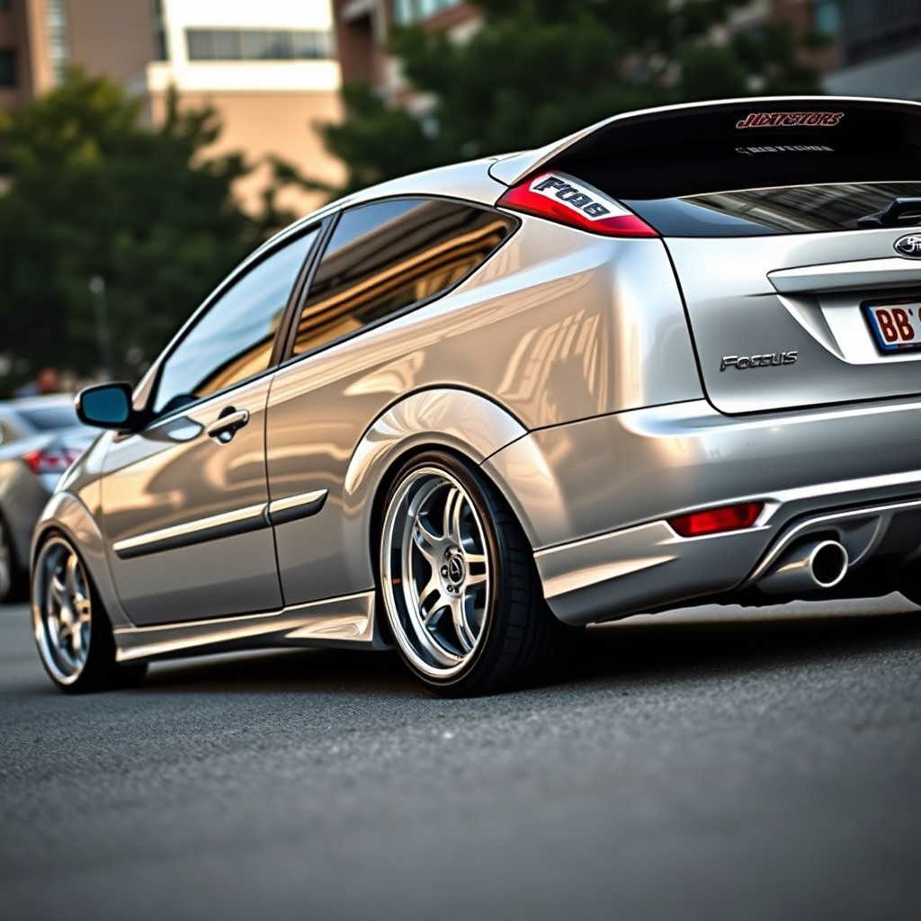 Sleek 2001 Ford Focus: Custom BBS Wheels & Polished Exhaust View