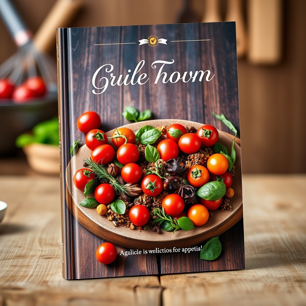 Stunning Culinary Book Cover Design Featuring Fresh Ingredients