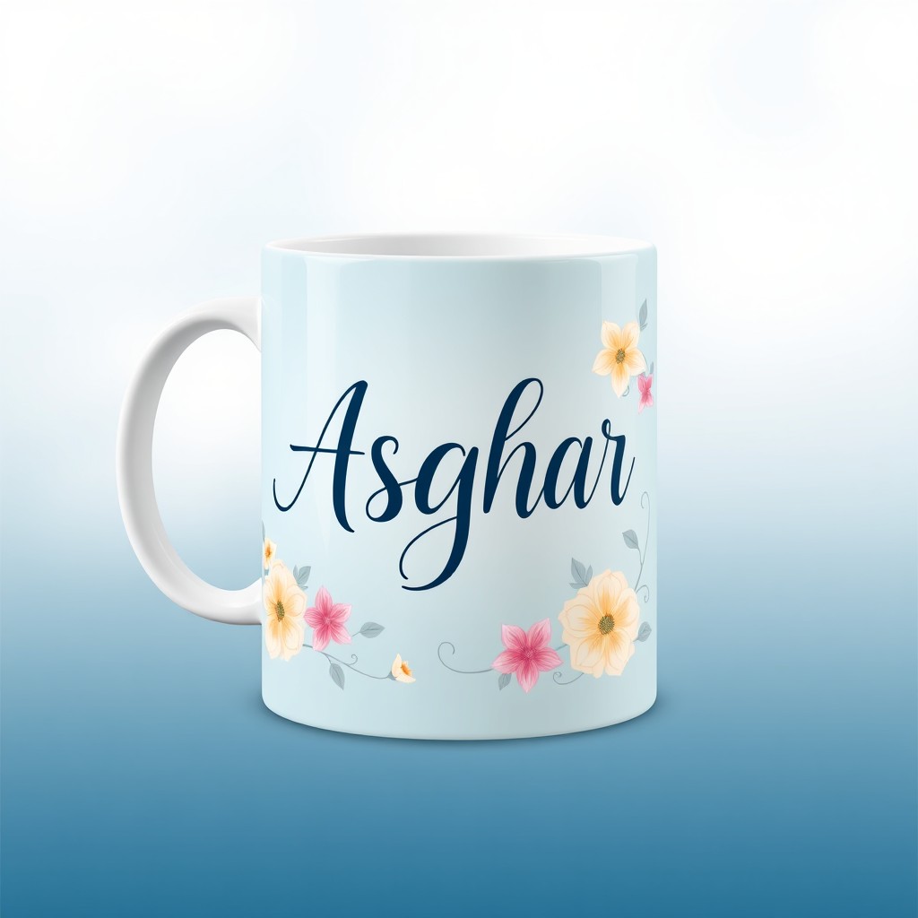 Elegant 'Asghar' Coffee Mug Design – Personalize with Style