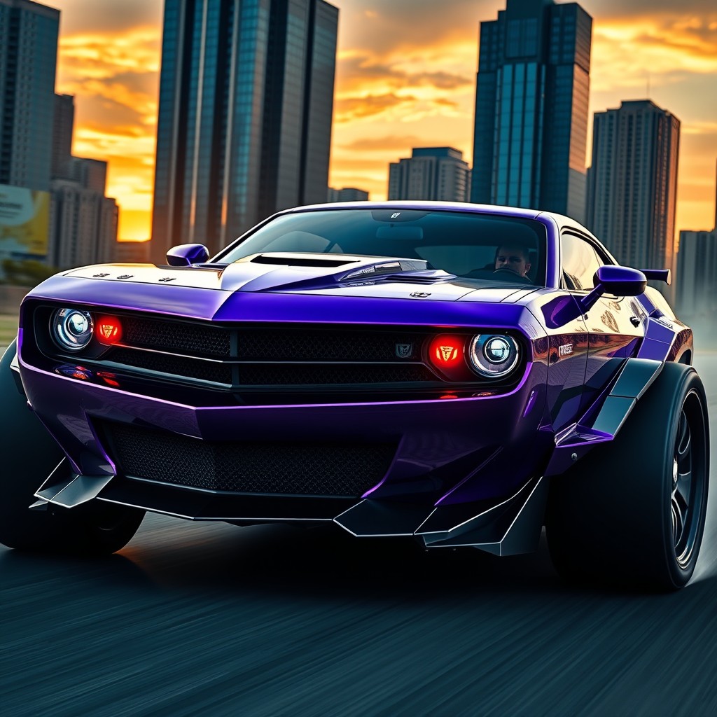 AI-Generated Decepticon-Themed Muscle Car Art | Speed & Power