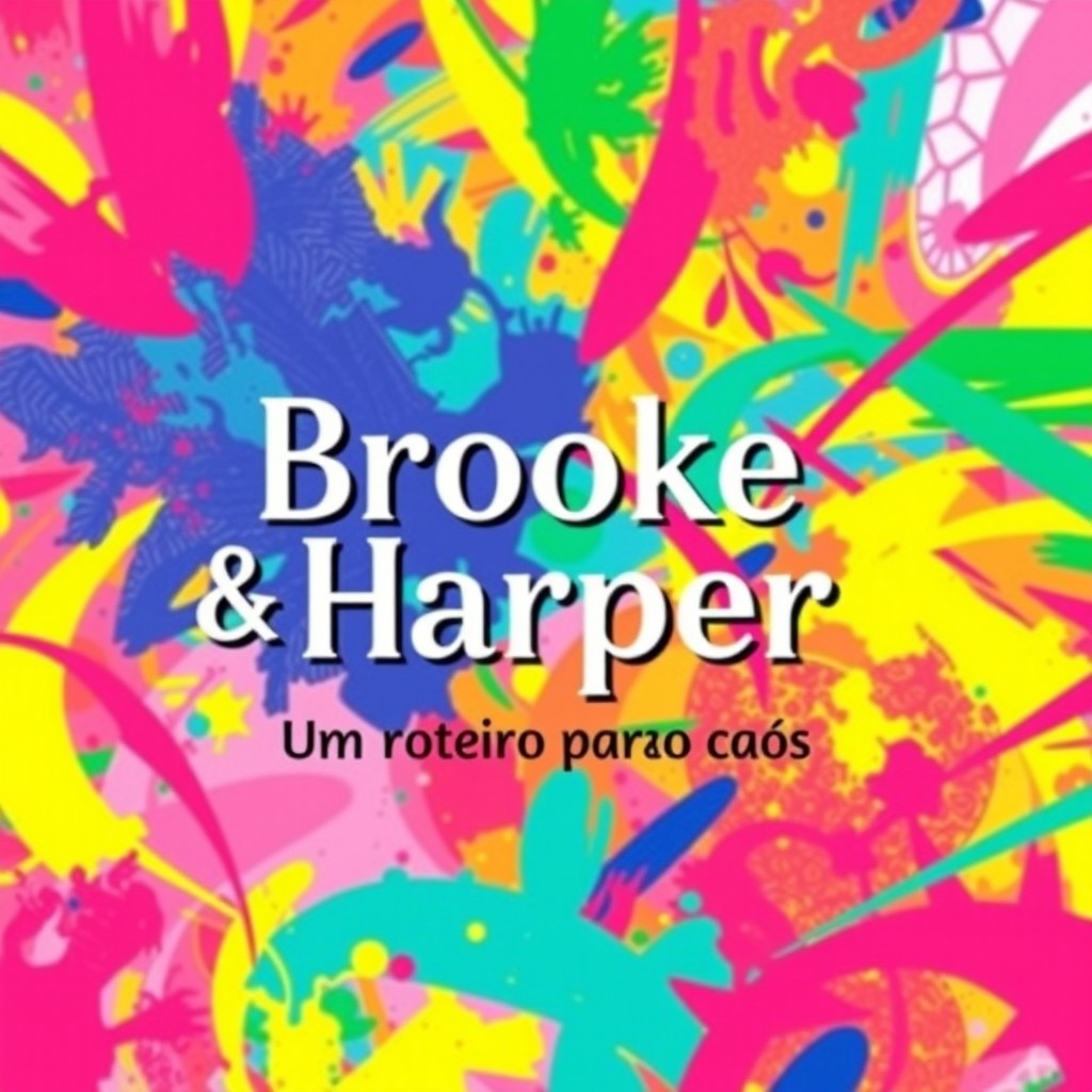 Creative Book Cover Design for 'Brooke & Harper: Um roteiro para o caos'