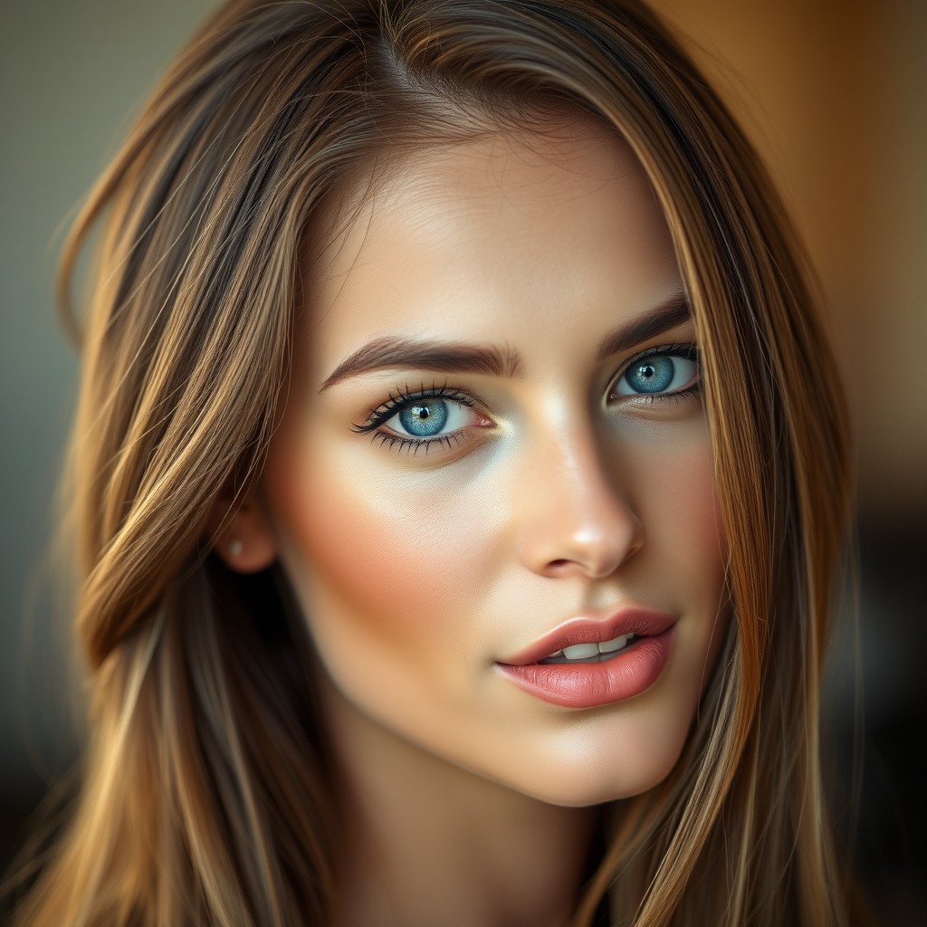 Stunning Close-Up Portrait of a Beautiful Woman - Idyllic AI