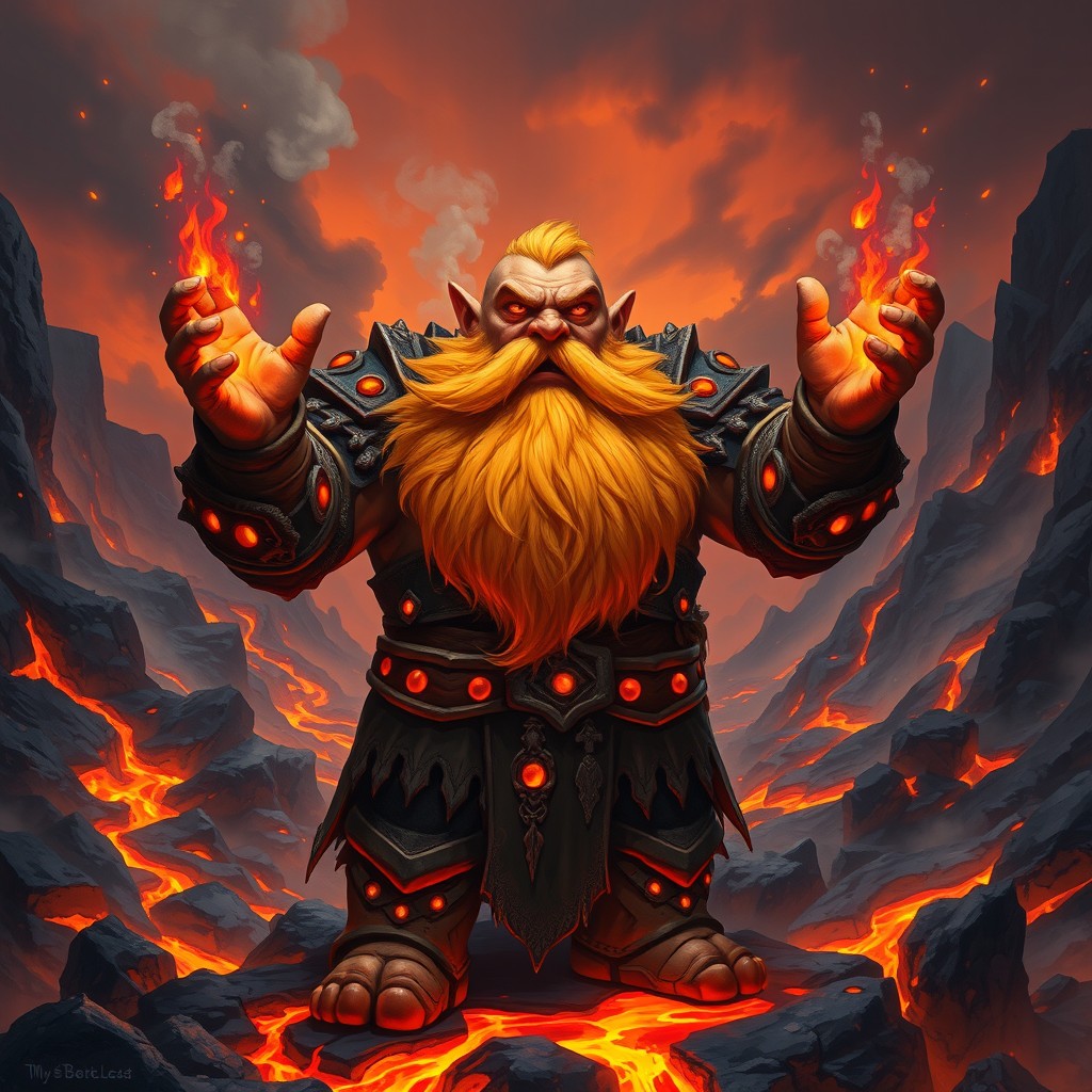 Epic Dwarf Lavamancer: Mastery of Fire in a Volcanic Realm