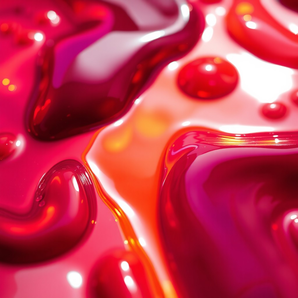 Captivating Glossy Surfaces: An Abstract Exploration of Light and Color