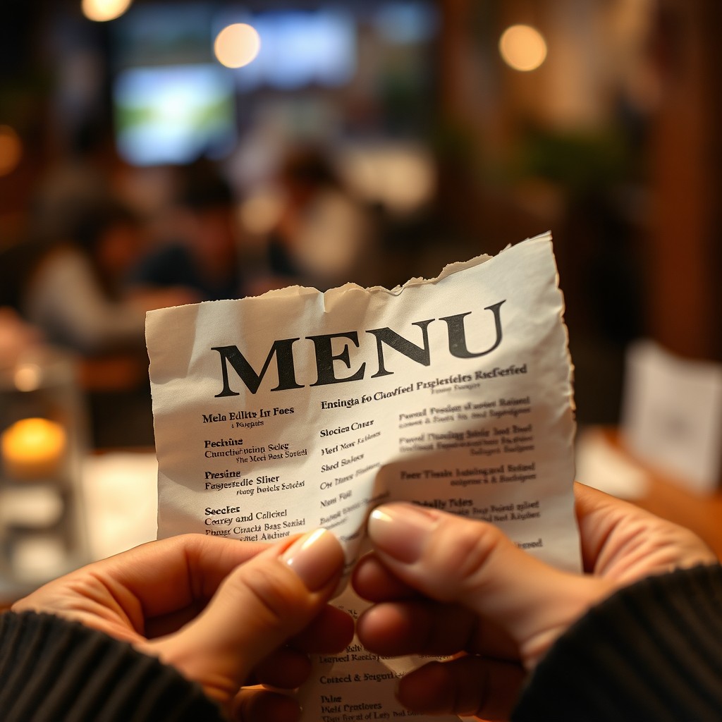 Intricate Details of a Restaurant Menu Scene