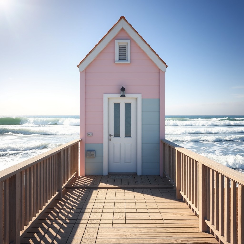 Charming Seaside House in Pastel Colors | Idyllic AI Art
