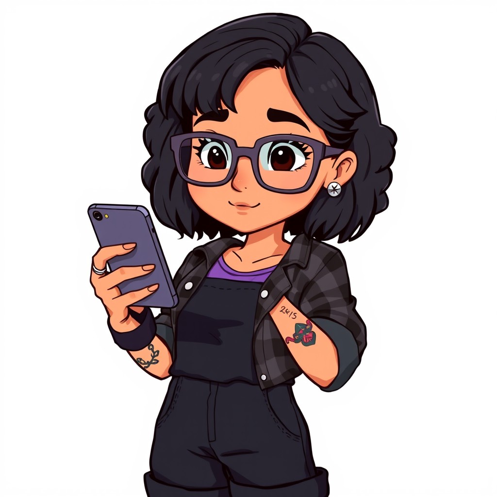 AI-Generated Cartoon Portrait of a Young Woman