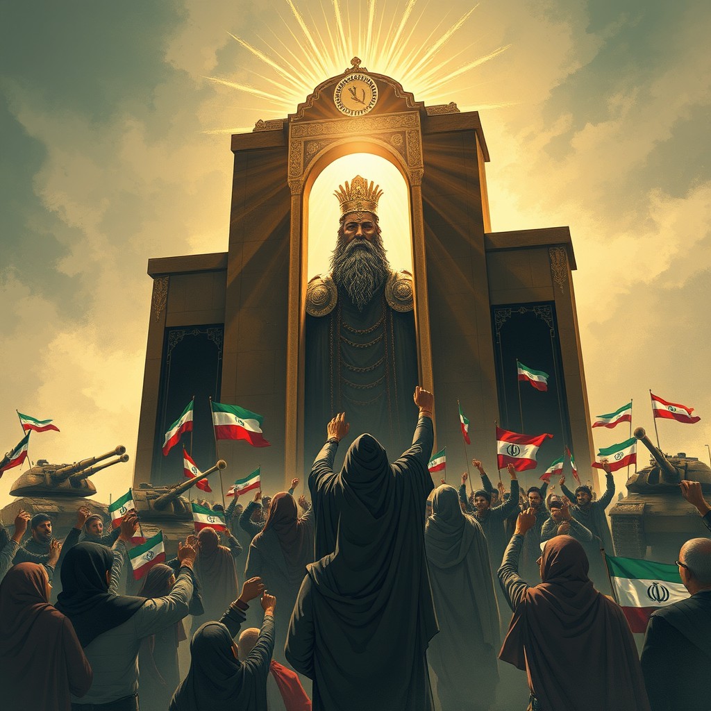 Imam Ali Lifts the Gate of Khaybar: A Powerful Art Illustration
