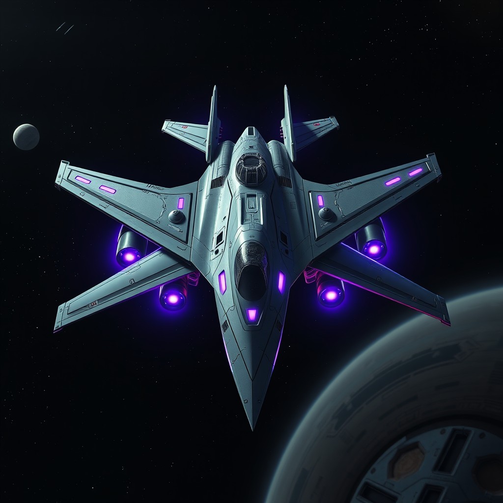 Futuristic Space Bomber Ship with Advanced Design