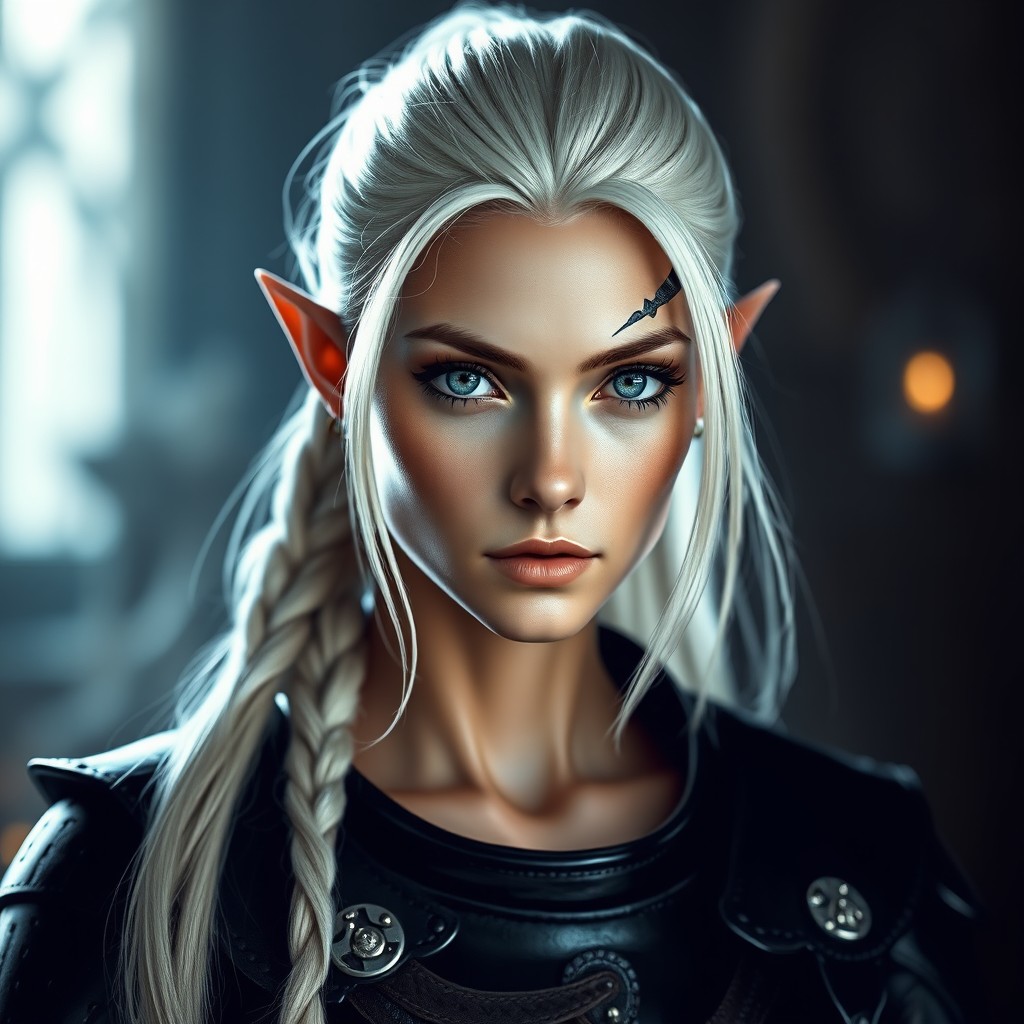 Captivating Portrait of a Strong Female Elf in Dragon Age Fantasy