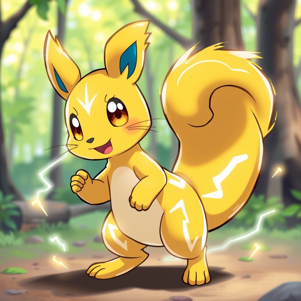 Explore Vibrant Pokémon-Style Creatures: Electric Squirrel & Mighty Ram