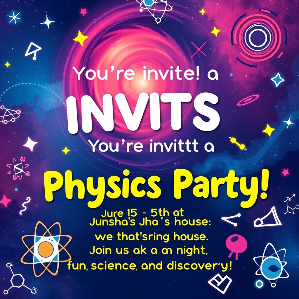 Cosmic Physics Party Invitation Design