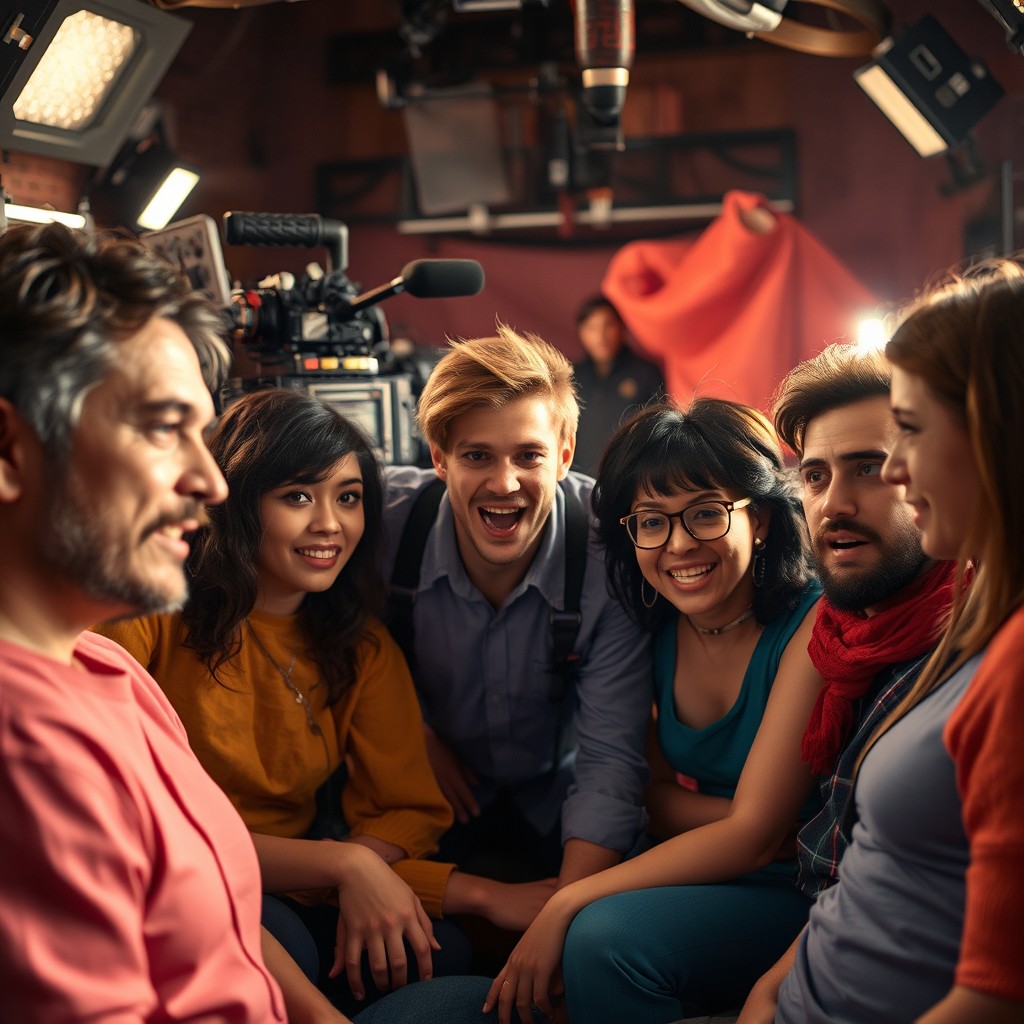 Tense Film Set Scene: A Behind-the-Scenes Look at Creative Collaboration