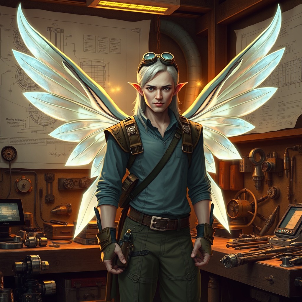 Celestial Aasimar Engineer: A Fusion of Divine Grace and Steampunk Innovation