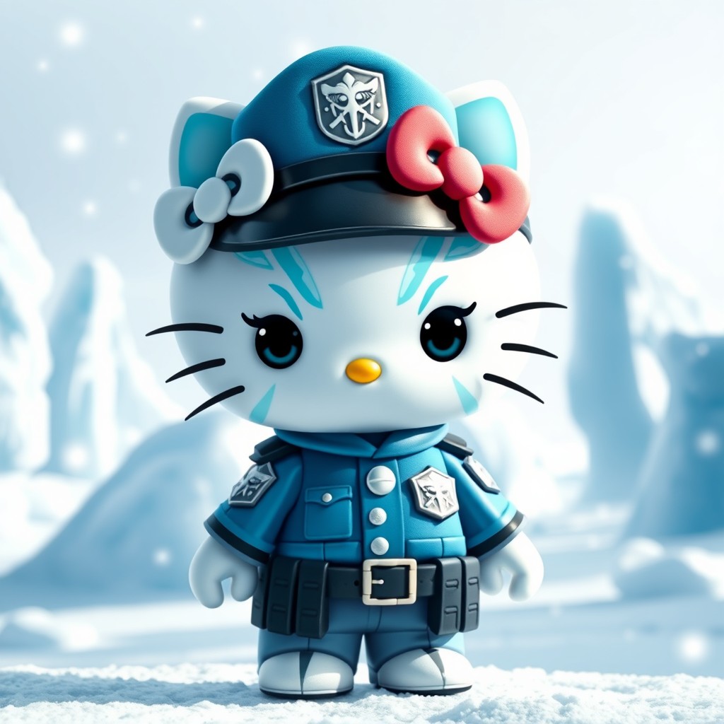 Charming Hello Kitty & White Walker Fusion: Playful Police Adventures