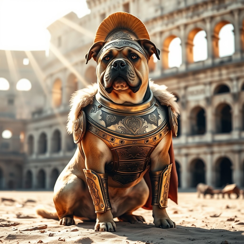 Majestic Dog Gladiator: Epic Roman Battle Scene