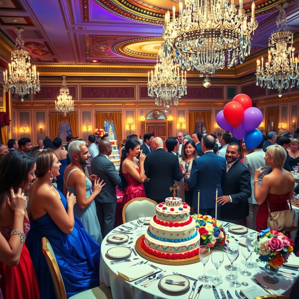 Lavish Party in a Grand Banquet Hall: A Vibrant Celebration