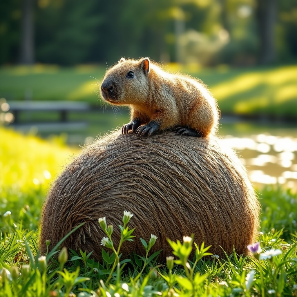 Heartwarming Baby Capybara Moments: A Serene Nature Scene