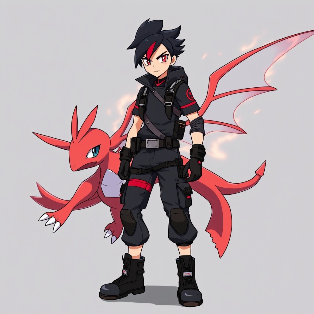 Dynamic Humanoid Character Design for Pokémon Game: Black and Red ...