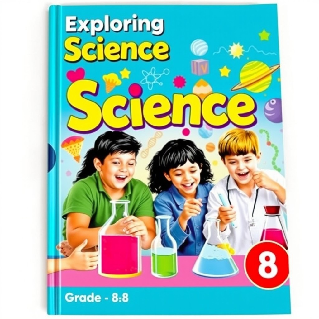 Exploring Science: Engaging Book Cover Design for Grade 8