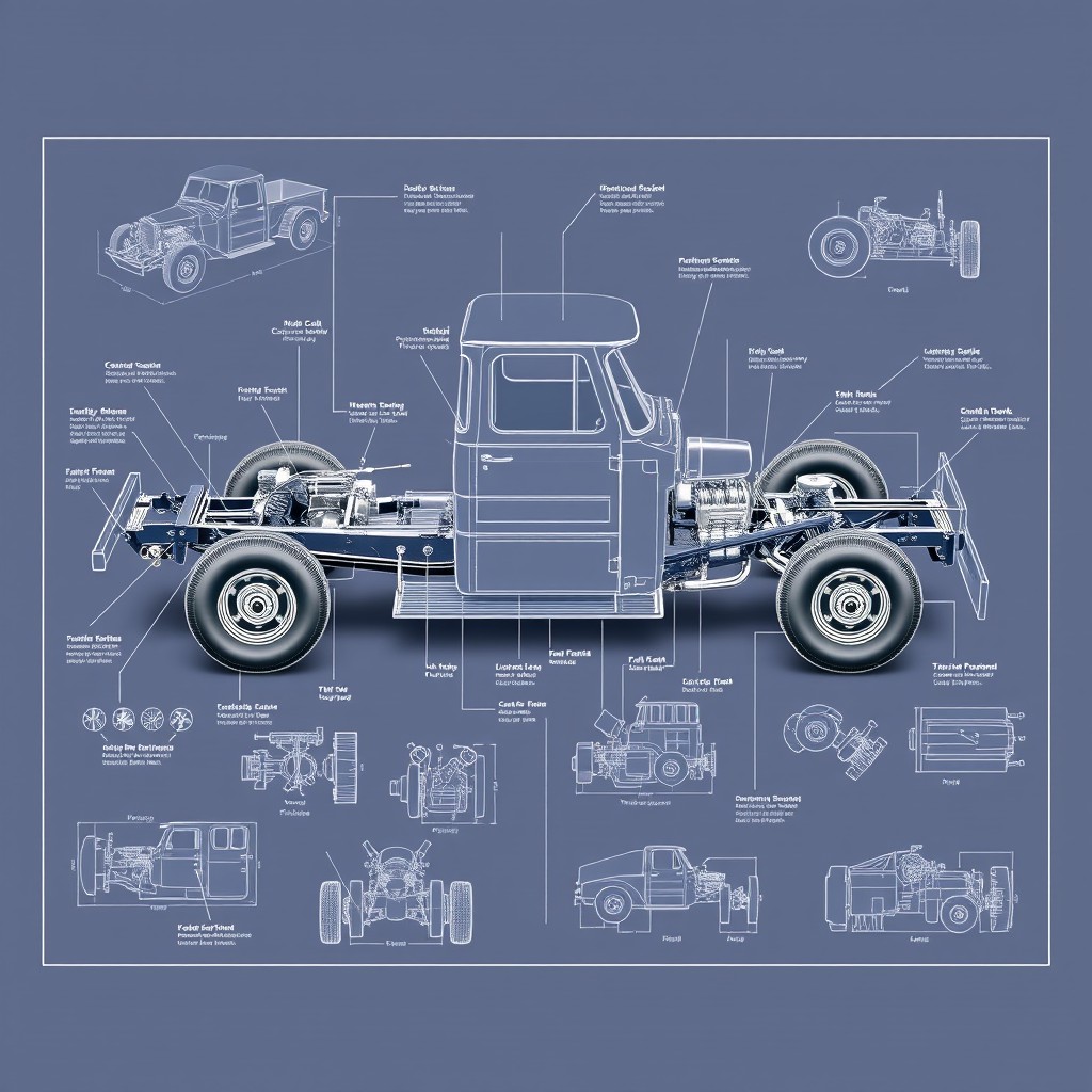 1955 Ford Truck Chassis Blueprint: Detailed & Accurate Design