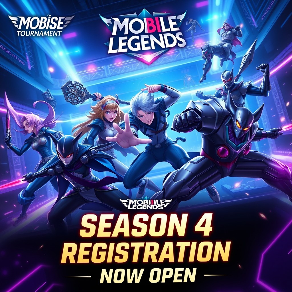Join the Action: Mobile Legends Season 4 Tournament Registration Poster