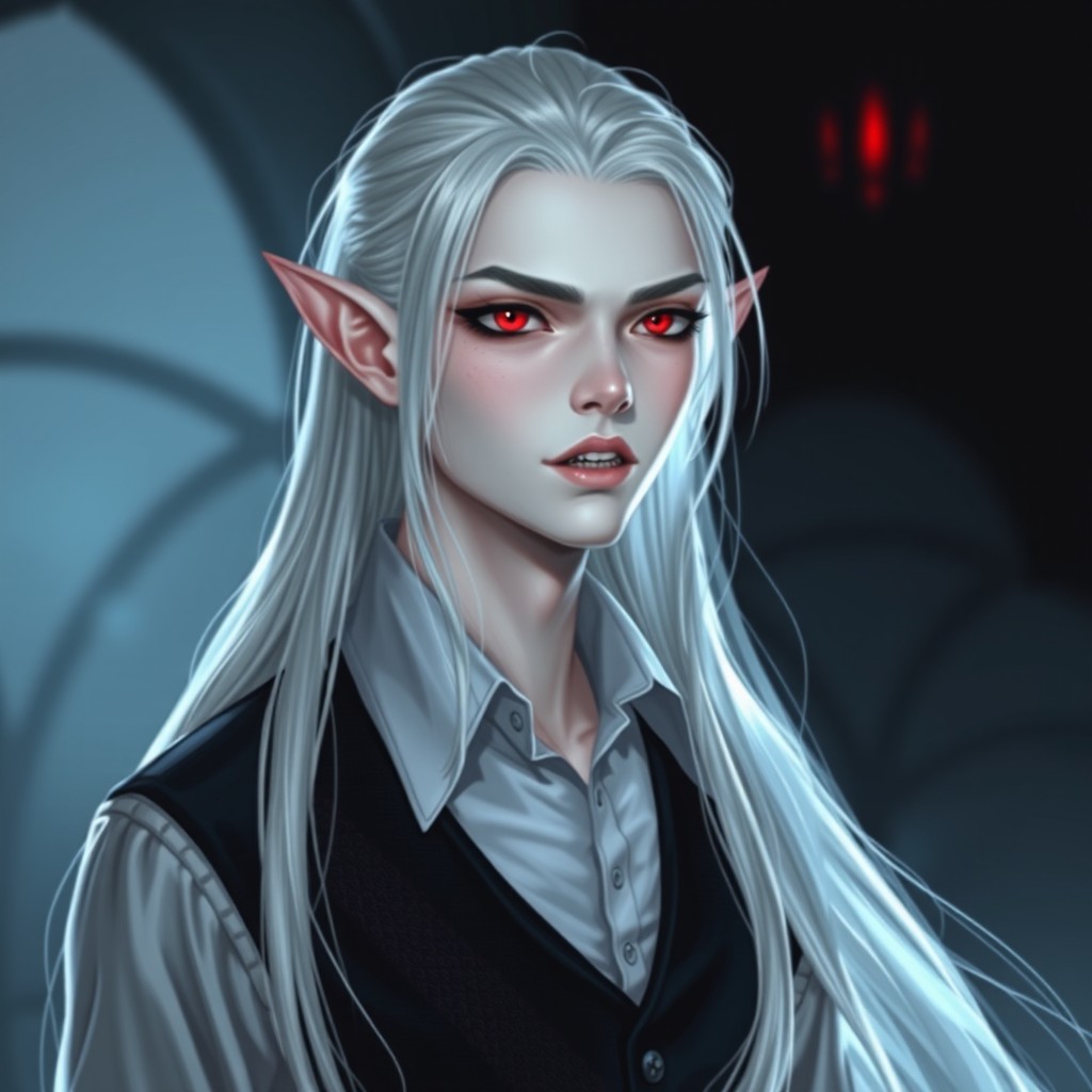 Ethereal Androgynous Vampire - Gothic Aesthetic Art