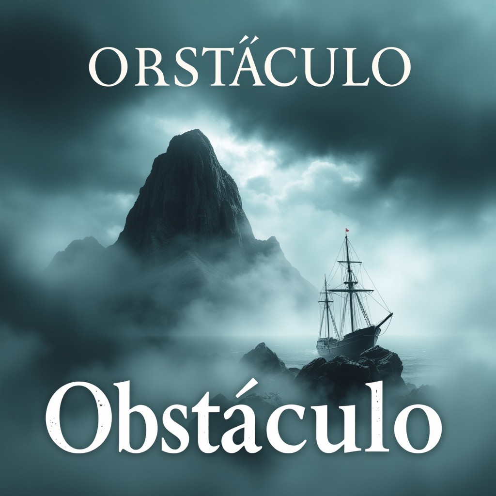 Dramatic Book Cover for 'Obstáculo' - A Captivating Visual Journey