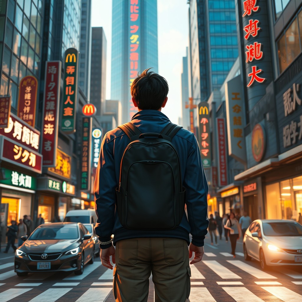 Stunning RPG Game Screenshot: Explore a Lively Downtown Tokyo