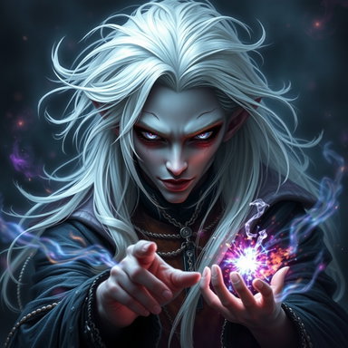 Enchanting Drow Sorcerer: A Dance of Madness and Arcane Power