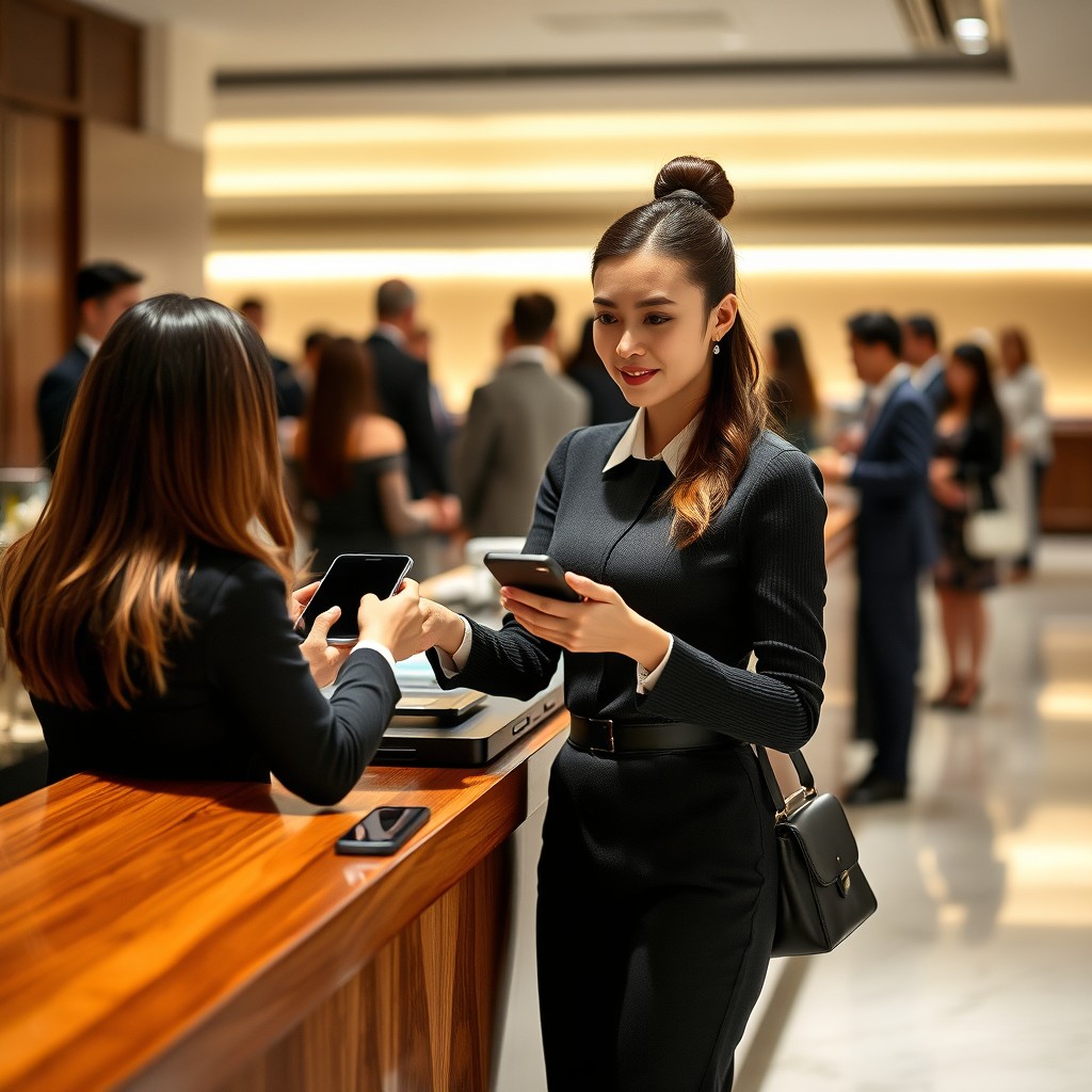 Elegant Valet Counter Scene | Luxurious Service Experience