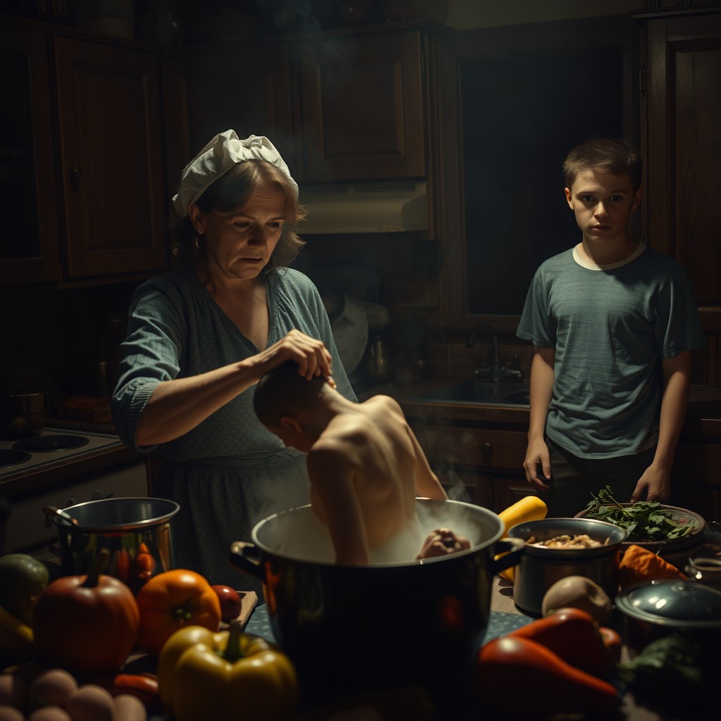 Surreal Kitchen Drama: A Mother’s Unsettling Cook