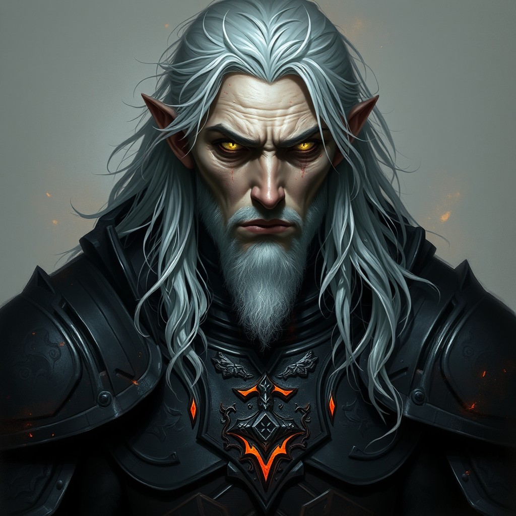 Fallen Aasimar Cleric Eladiel: A Haunting Portrait of Corrupted Grace