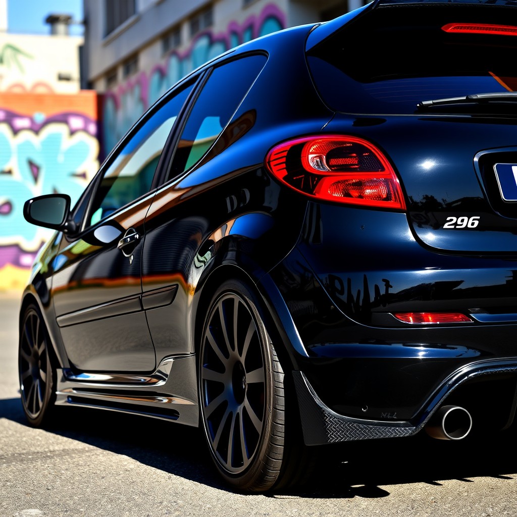 Stylish Modified Black Peugeot 206: A Sporty Urban Masterpiece