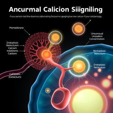 Visualizing Abnormal Calcium Signaling in Cells: A Scientific Illustration