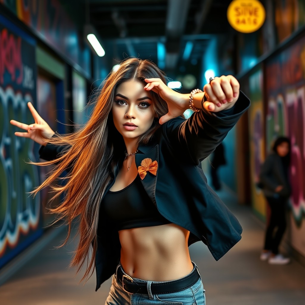 Empowered Self-Expression: A Confident Woman in Urban Style