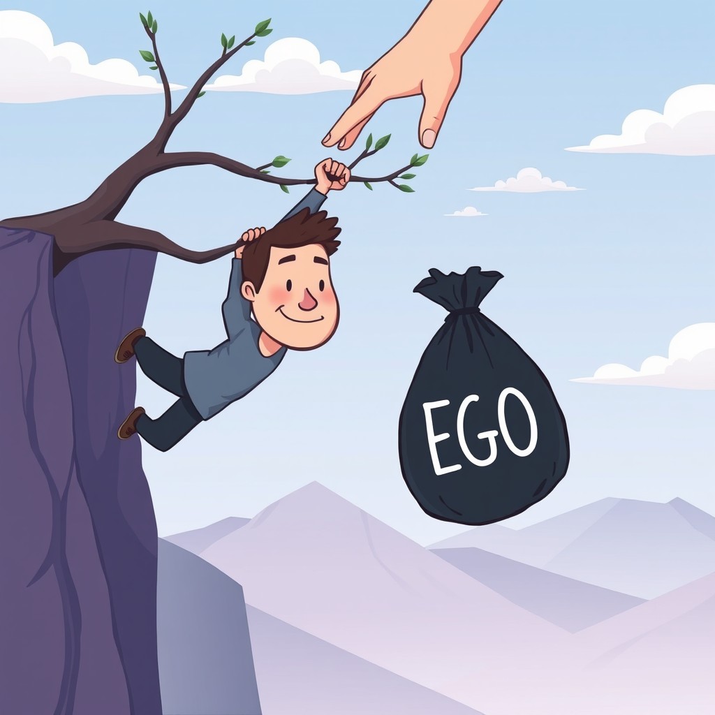 Letting Go of Ego: A Journey to Salvation in Cartoon Art