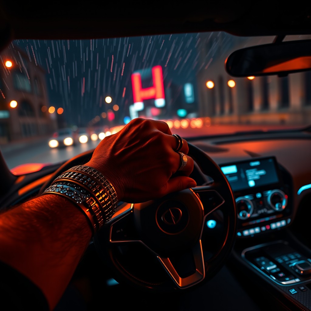 Luxury Supercar Night Drive - Cinematic Close-Up