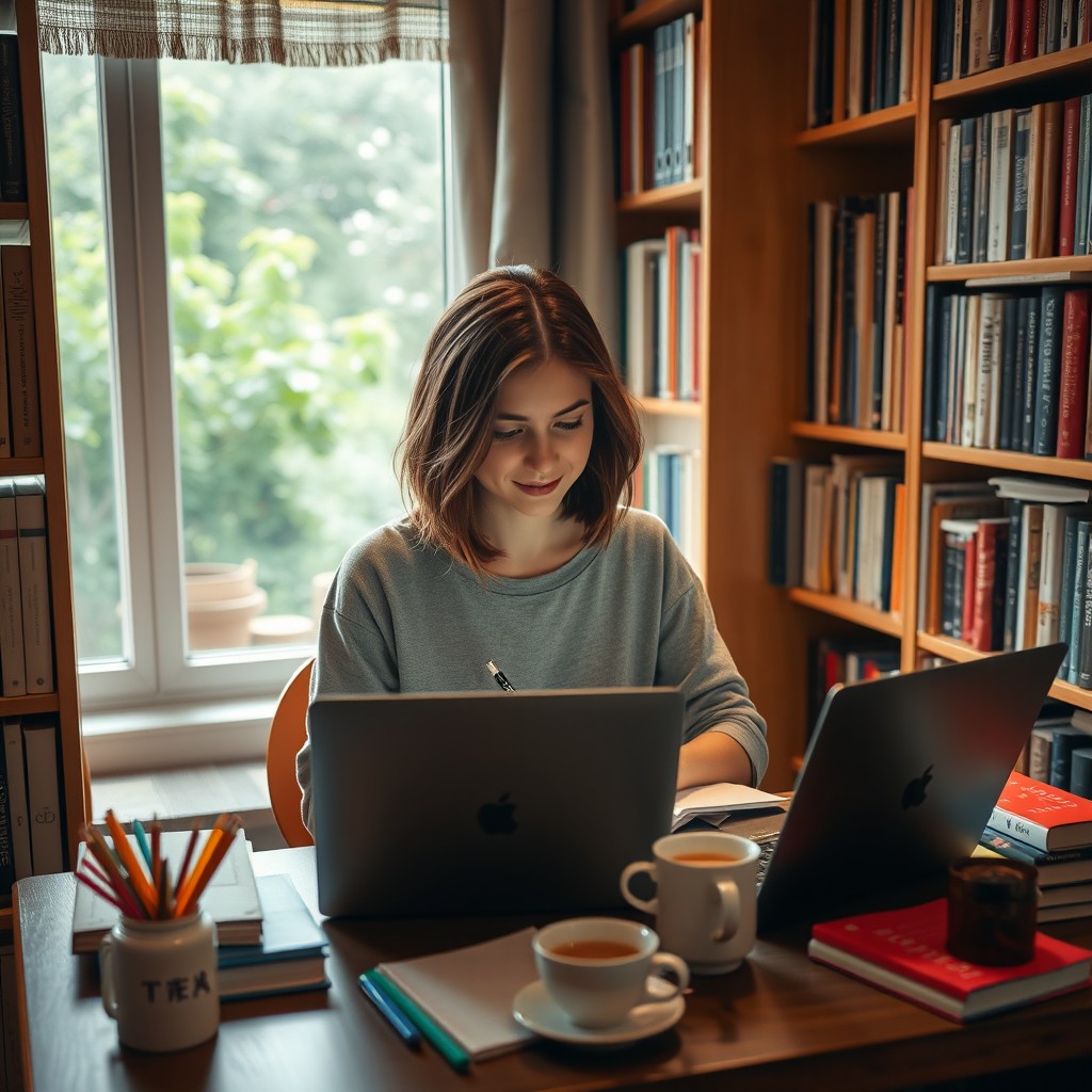 Inspiring Study Room: A Cozy Workspace for Students