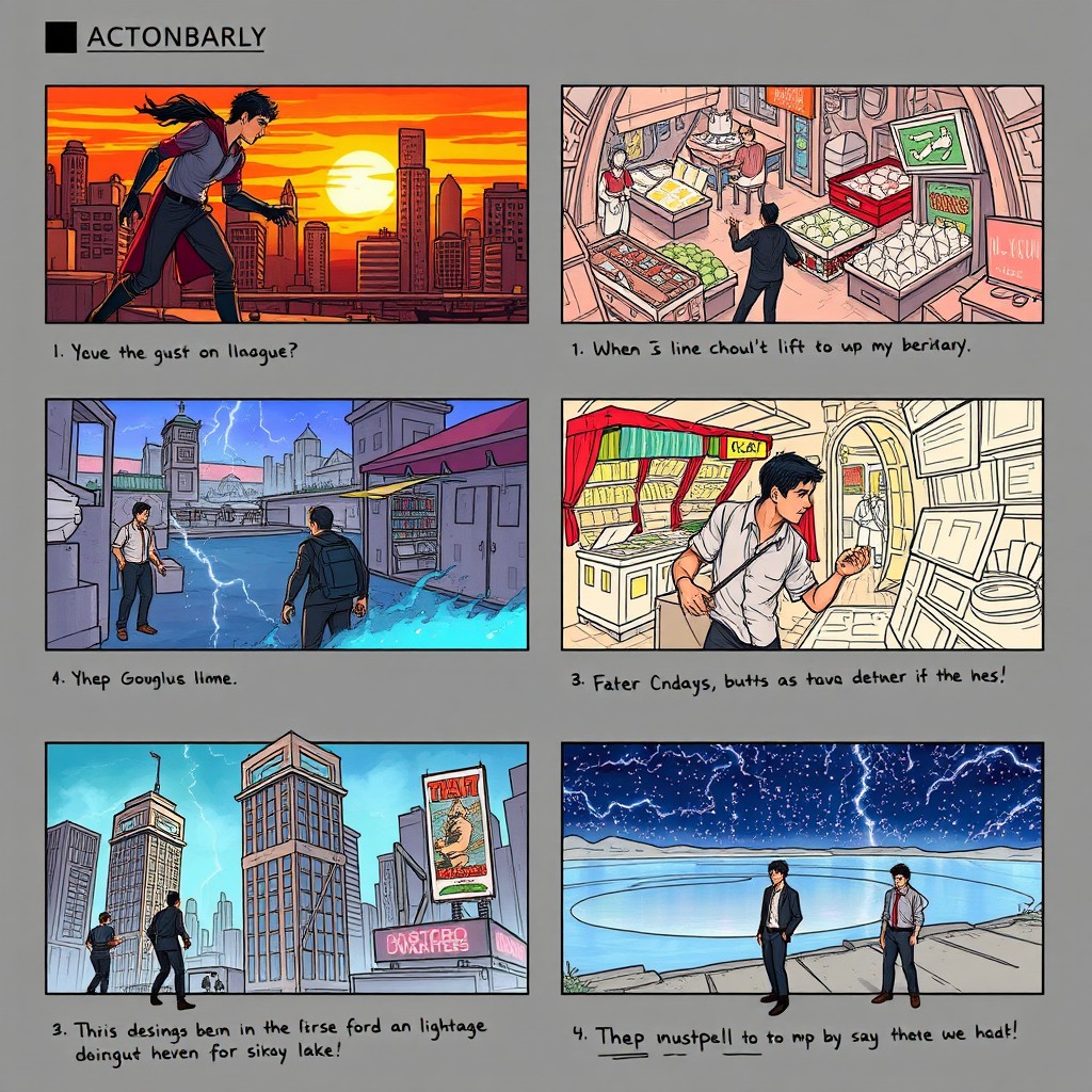 Dynamic Action Film Storyboard - Capturing the Adventure