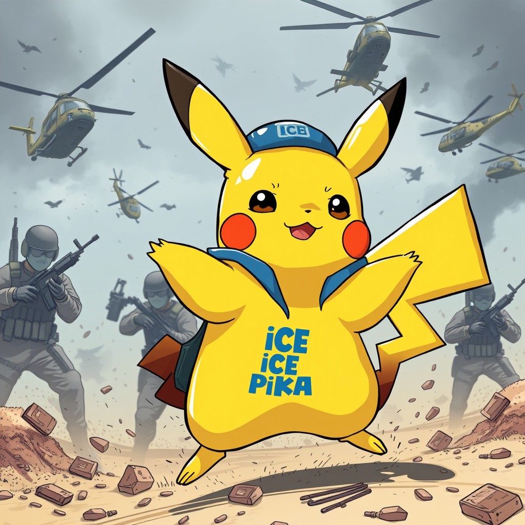 ICE PIKA: Pikachu in Action - A Fun Gaming Illustration