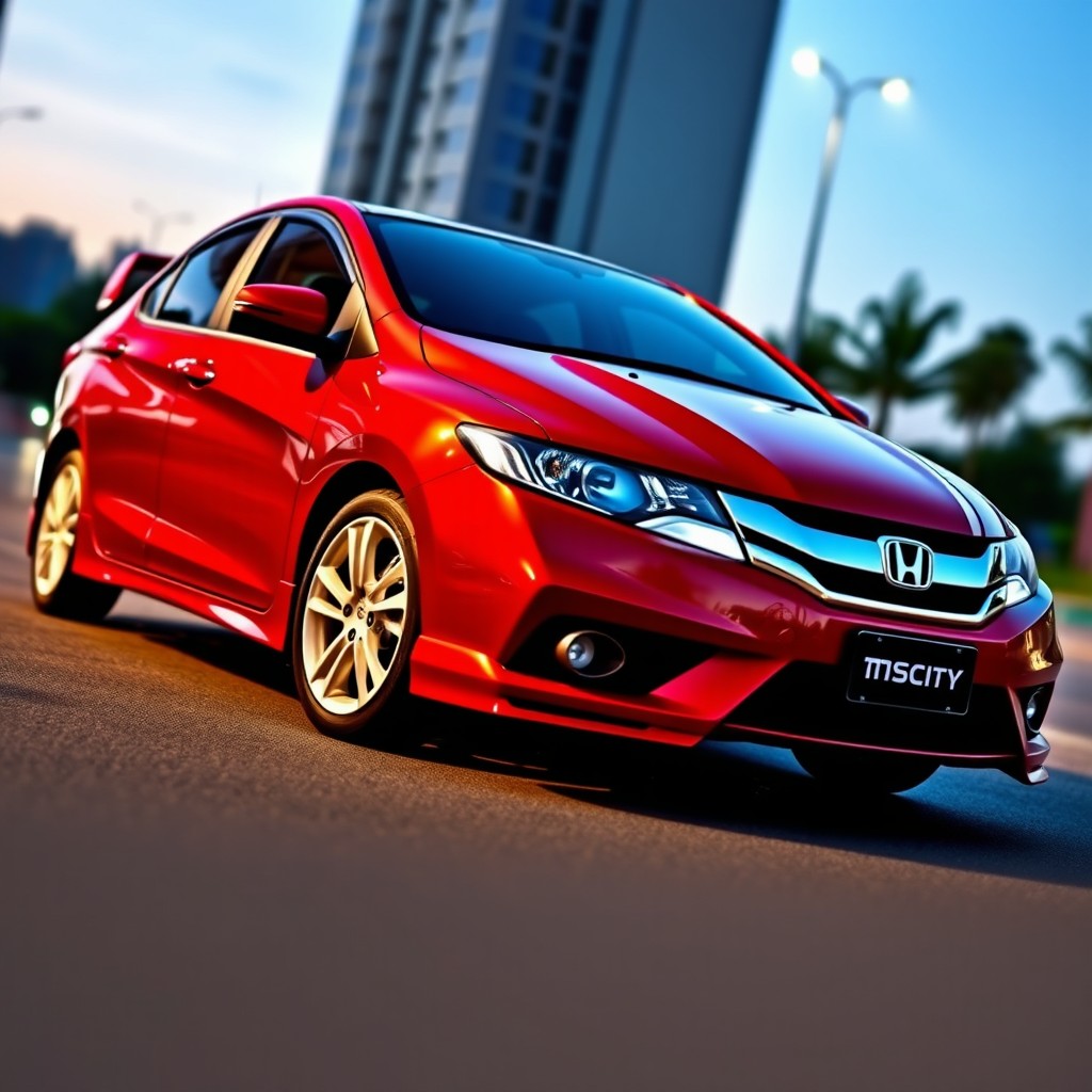 Stunning 2014 Honda City: Glossy Red with Sporty Black Roof